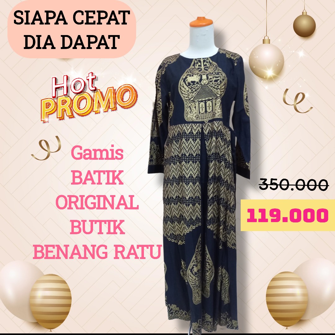 Gamis Batik ORIGINAL BENANG RATU REALPICT Dress Ria Ricis Benang Raja ...