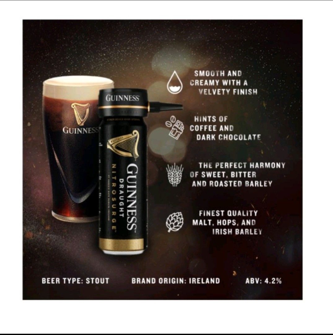 Guinness Nitrosurge Starter Pack, Food & Drinks, Alcoholic Beverages on ...