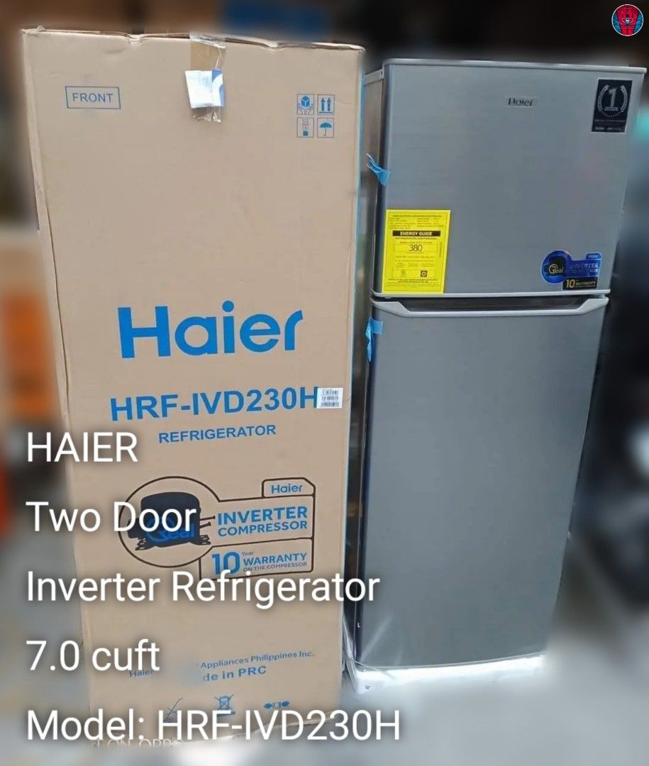 HAIER Two Door Inverter Refrigerator 7.0 cuft Model: HRF-IVD230H, TV & Home Appliances, Kitchen ...