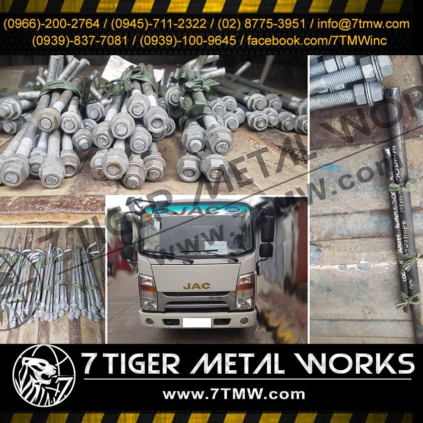 HDG L- Type Anchor Bolt Set With 2 Nuts & Washers | Shafting For Sample ...