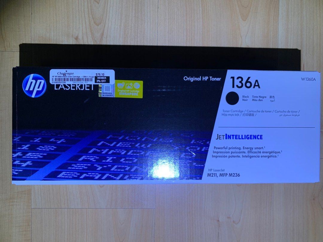 HP 136A Black Original LaserJet Toner Cartridge, Computers & Tech ...