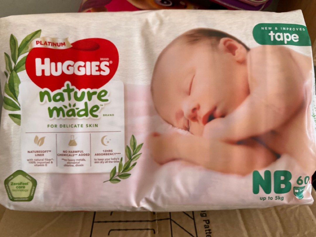 Huggies Nature Made NB, Babies & Kids, Bathing & Changing, Diapers ...