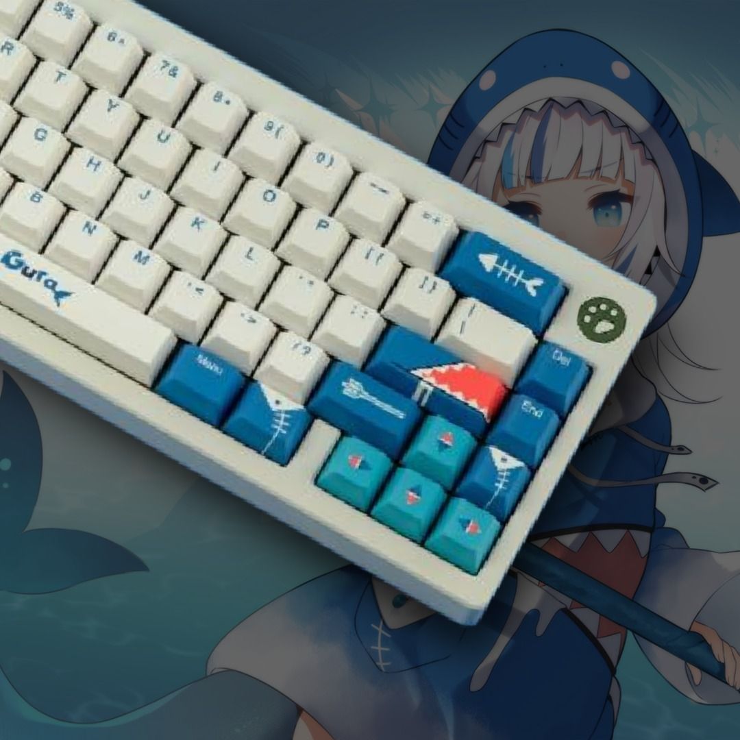 [IN STOCK] Gawr Gura Keycaps | English Keycaps | Cherry Profile | PBT ...