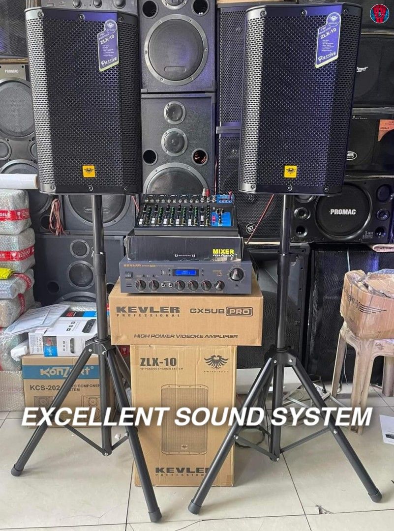 KEVLER AMPLIFIER & SPEAKERS D10" 2WAY w/ STAND, Audio, Soundbars ...