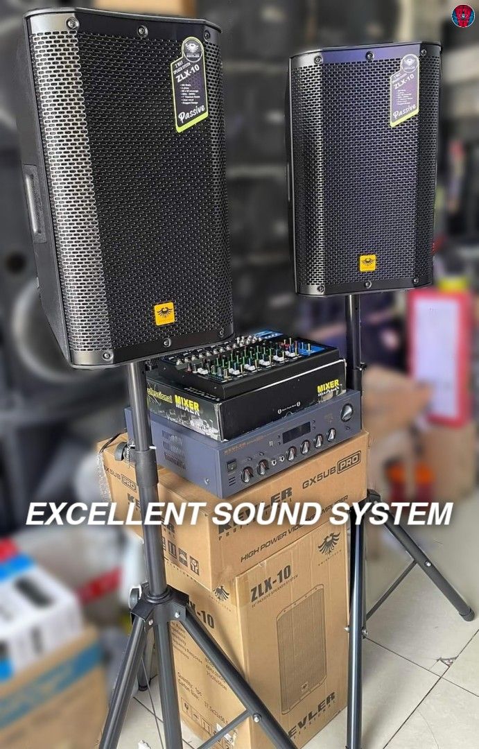 KEVLER AMPLIFIER & SPEAKERS D10" 2WAY w/ STAND, Audio, Soundbars ...