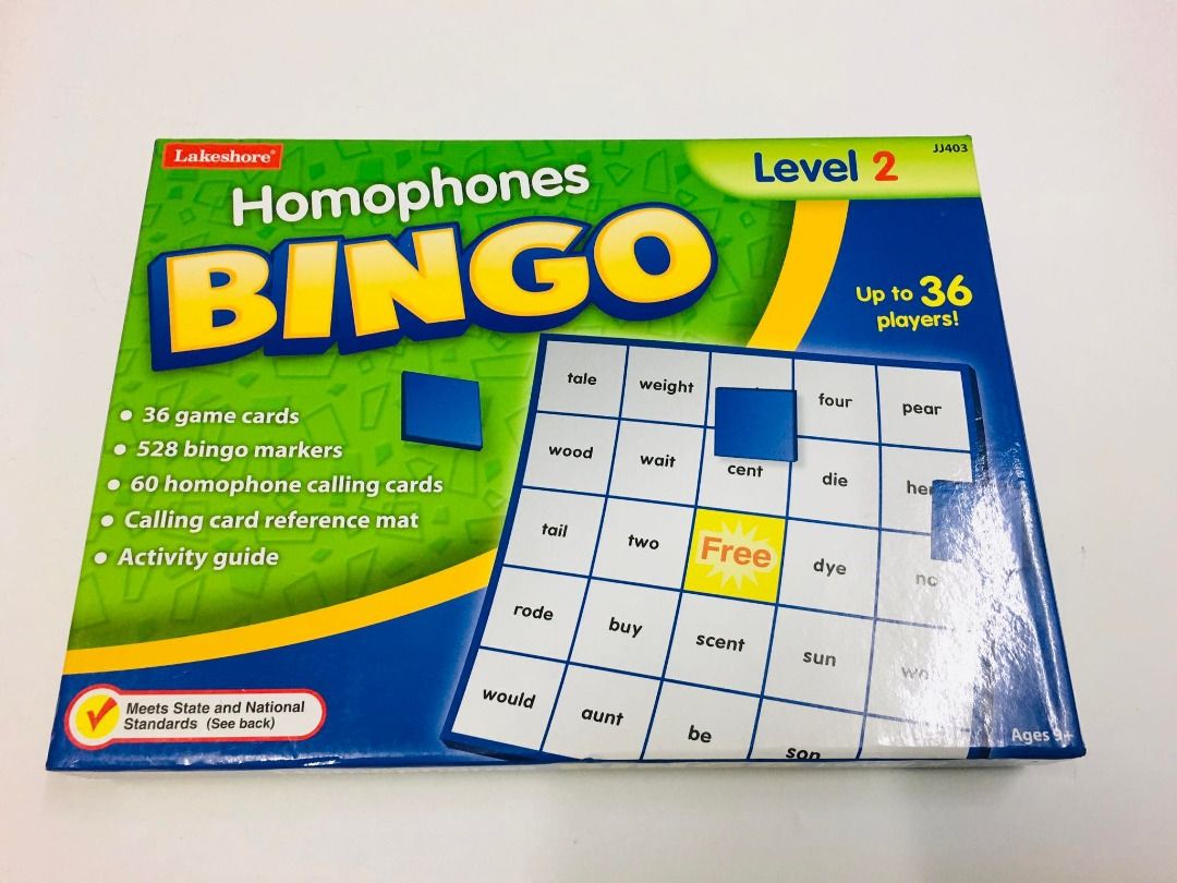 Lakeshore Bingo (Homophones) Up to 36 players, Hobbies & Toys, Toys ...