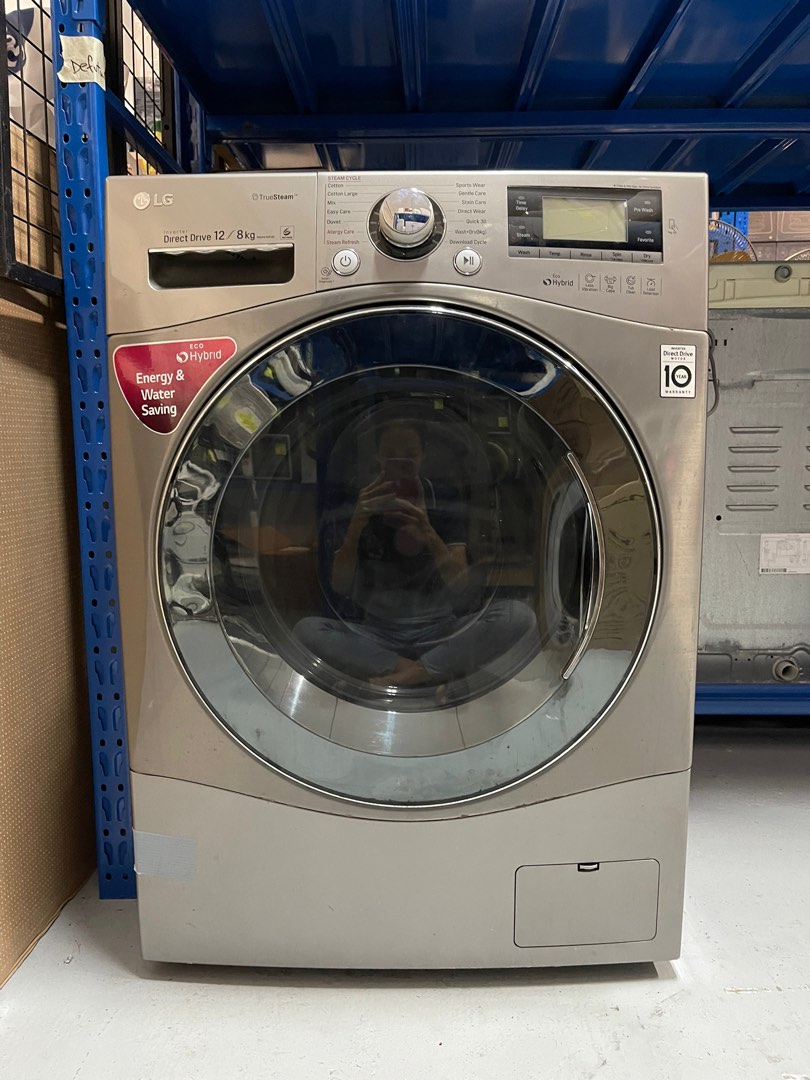 LG 12/8kg, 6 Motion Inverter Direct Drive Washer Dryer F1612DBGE, TV ...