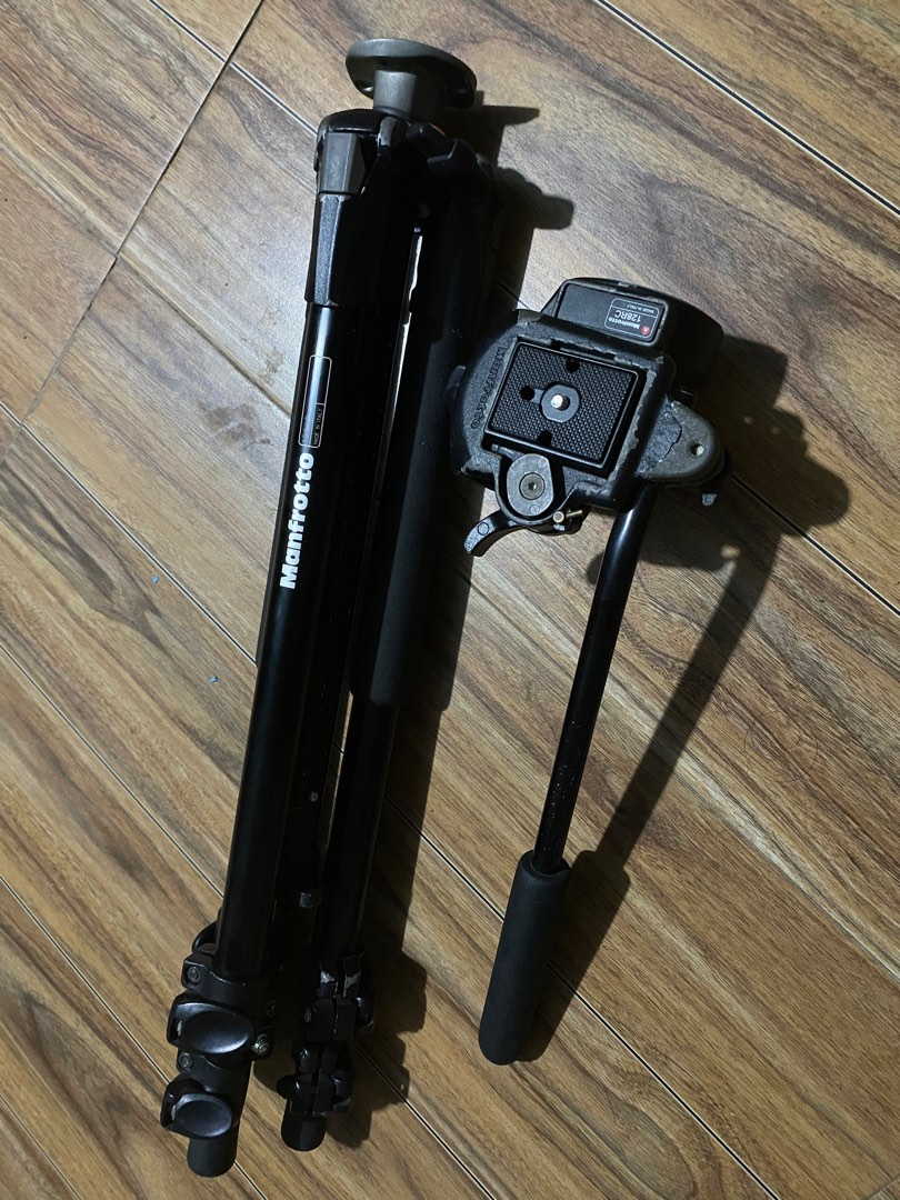 Manfrotto 190XB & 128RC Video Head, Photography, Photography ...