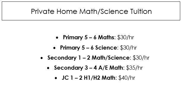 Math/Science Tutor (Primary/Secondary/JC) PSLE O level A Level Tuition ...