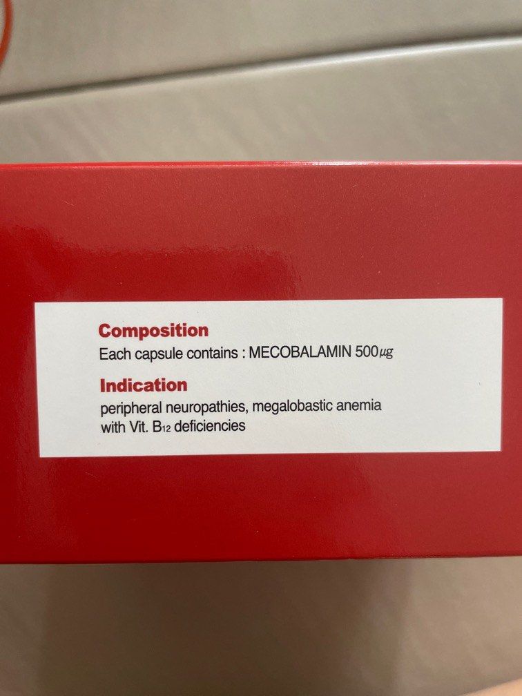 Mecobalamin 500ug Vitamin B12, Health & Nutrition, Health Supplements ...