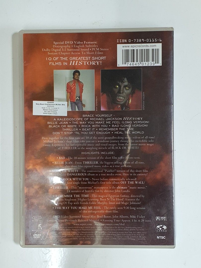 Michael Jackson Original DVD Dolby Digital, Hobbies & Toys, Music ...