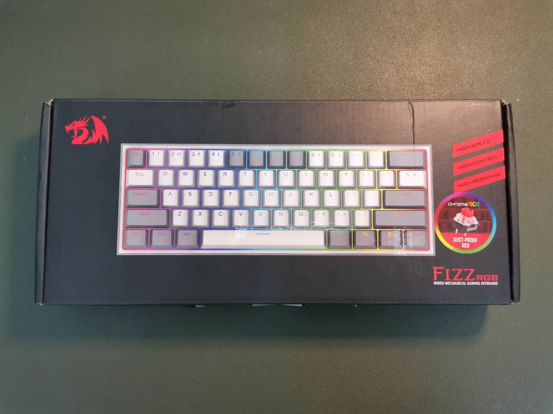 MODDED Redragon Fizz K617 RGB 60% Wired Gaming Keyboard [White Gray ...