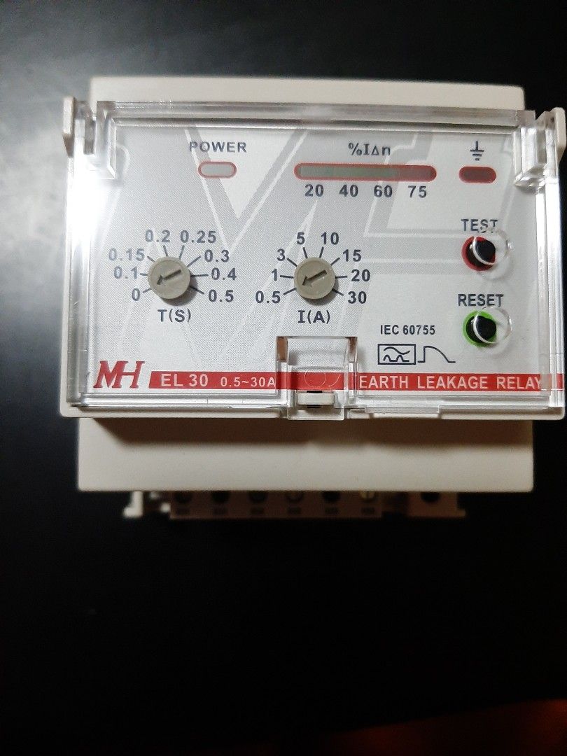 Mun Hean MH Earth Leakage Relay EL30P, EL30, EL10P., Computers & Tech ...
