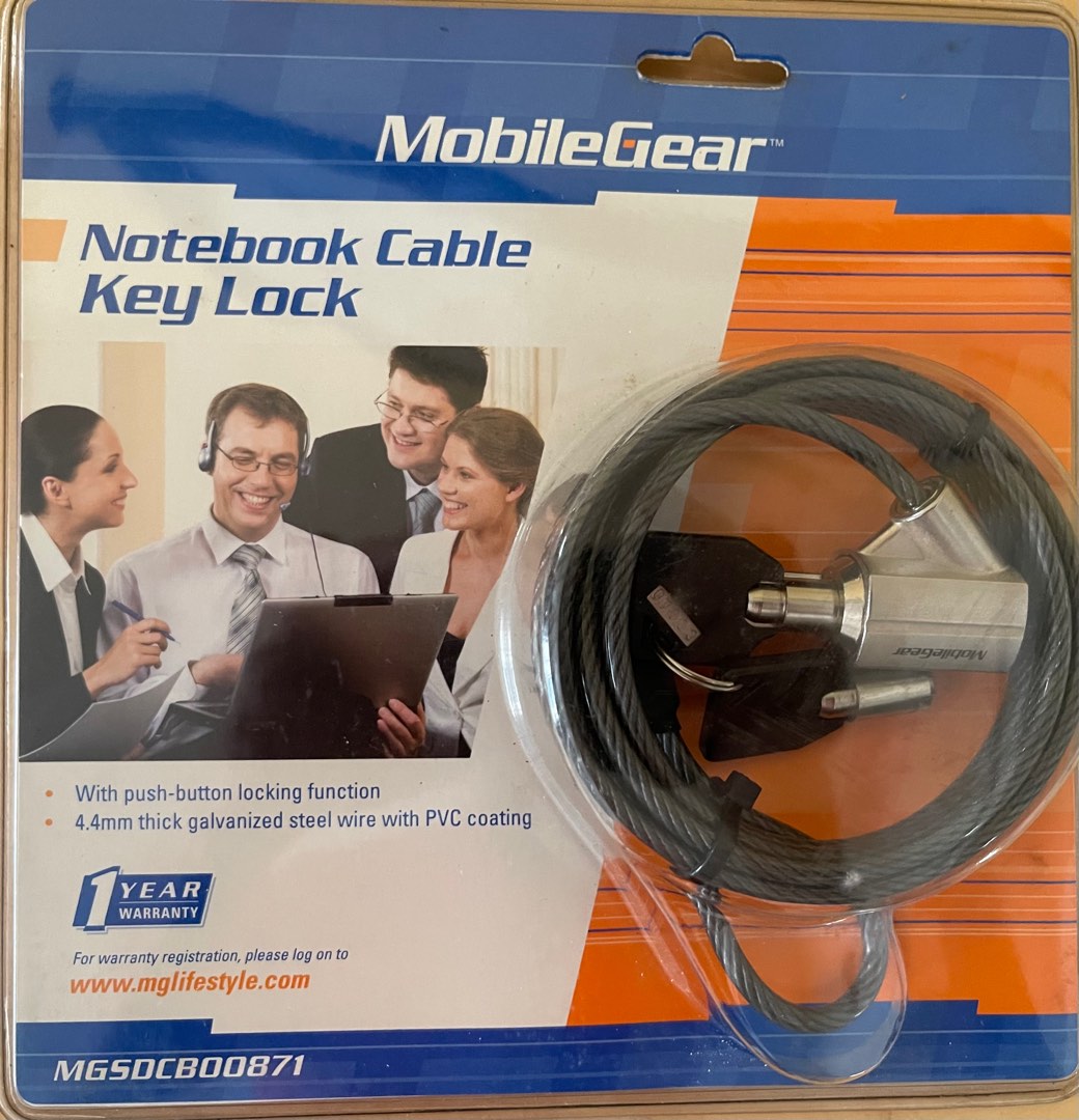 Notebook cable key lock, Computers & Tech, Laptops & Notebooks on Carousell