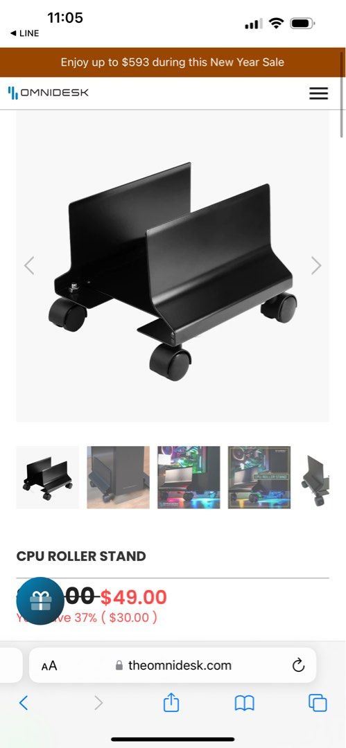 Omnidesk CPU Roller Stand, Computers & Tech, Parts & Accessories, Other ...