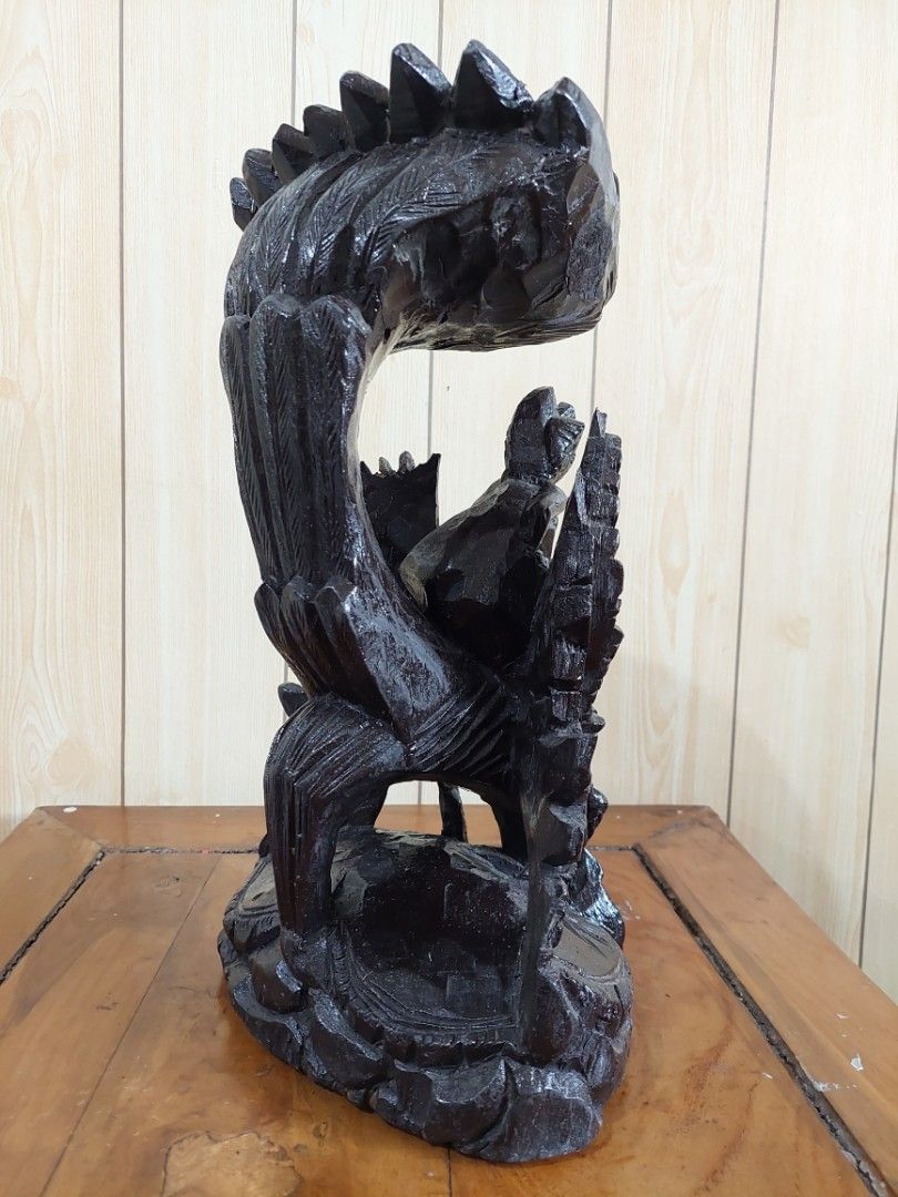 Patung Kayu Antik Garuda Wisnu Kencana, Antik, Pajangan di Carousell