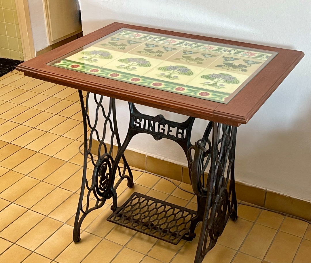 Peranakan Tile Table, with Singer spider leg base., Everything Else on ...