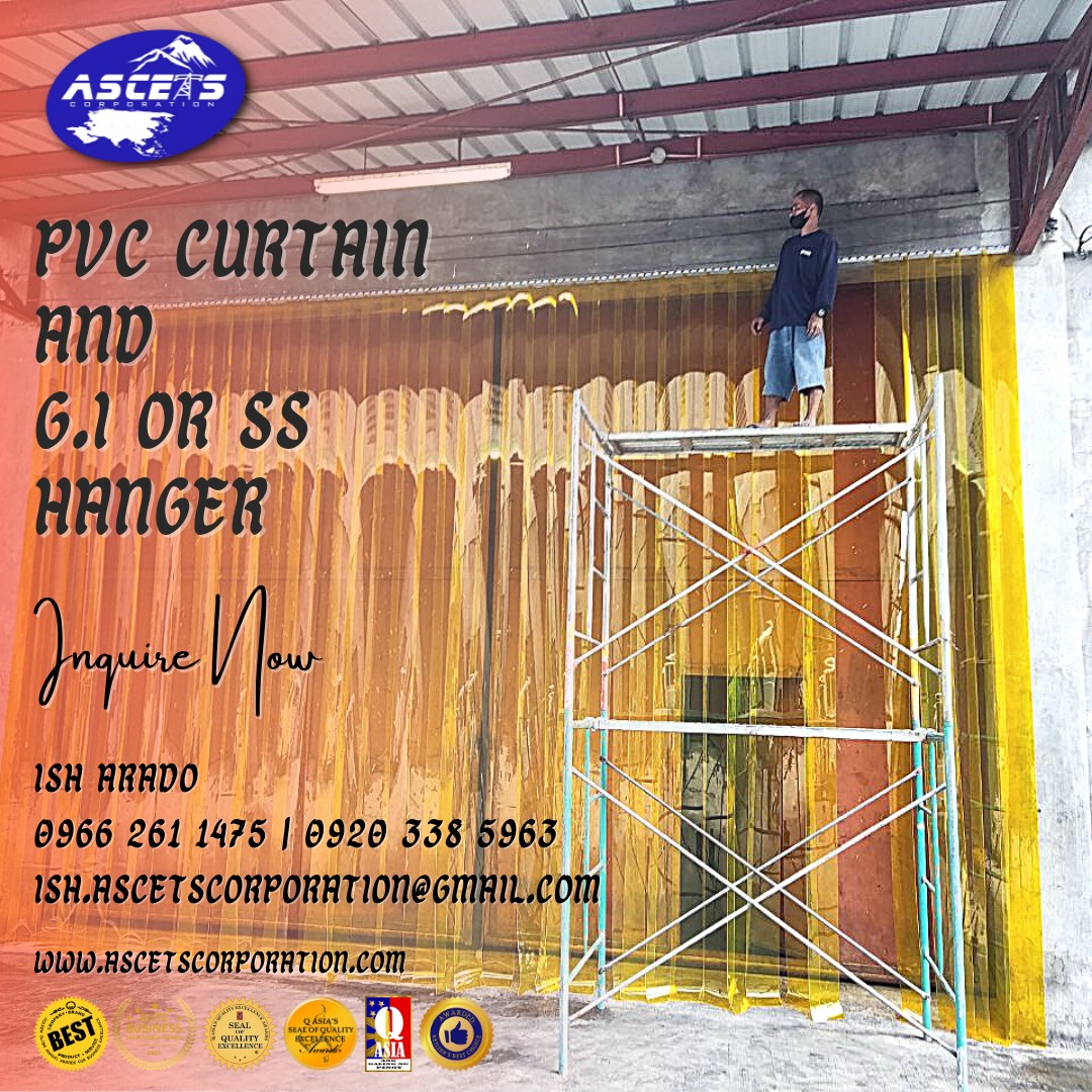 plain or rib pvc curtains and hanger, Commercial & Industrial ...