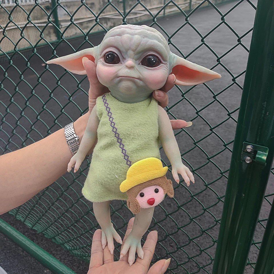 (PO) 34cm Reborn Baby Yoda Dolls Full Body 100% Silicone Kids Doll ...