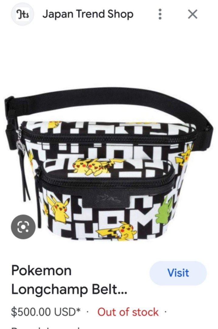 Pokemon Longchamp Belt Bag, Women's Fashion, Bags & Wallets, Cross-body ...
