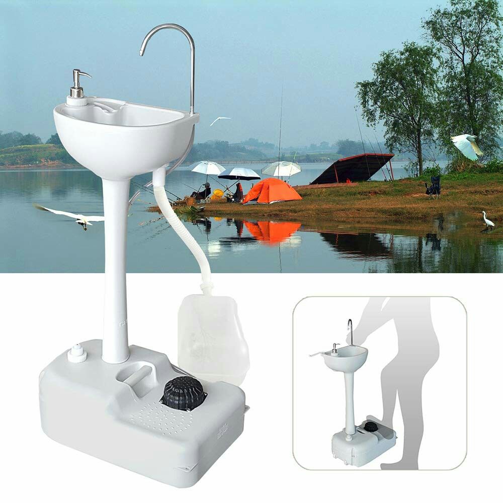 CAMPING PORTABLE SINK (FOOT PUMP) - 19L, Furniture & Home Living ...