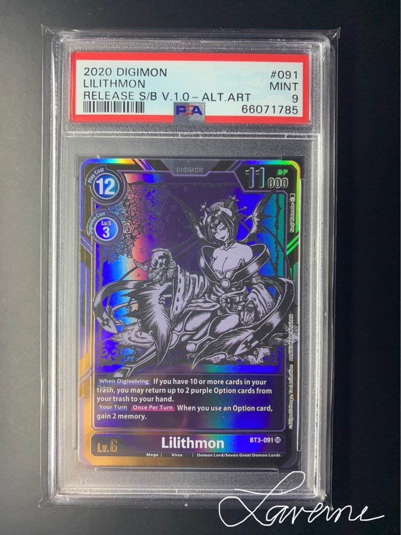 PSA 9 Digimon Card Game BT3-091SR Alt Art Lilithmon, Hobbies & Toys ...