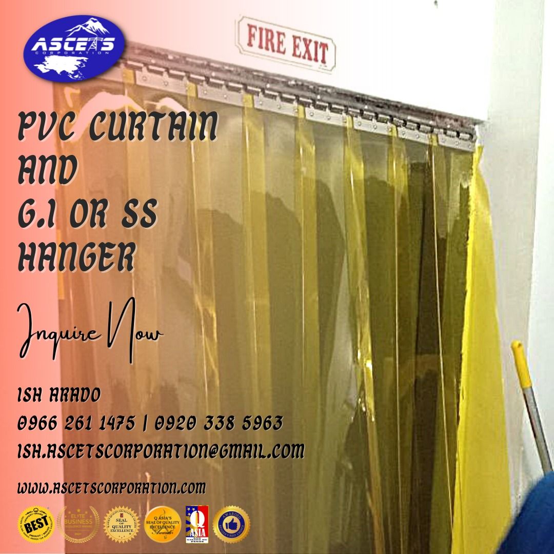 pvc curtain clear/yellow plain/rib, Commercial & Industrial ...