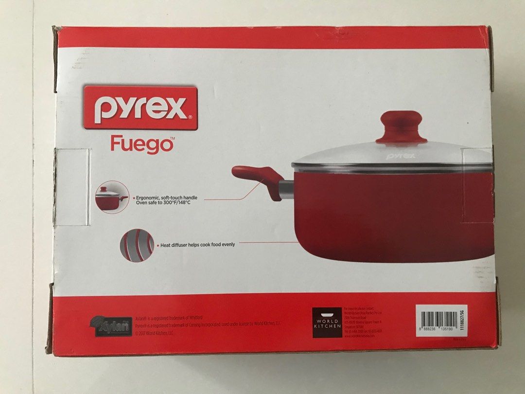 Pyrex Fuego 4.2 Litre Sauceport with double handle, Furniture & Home ...