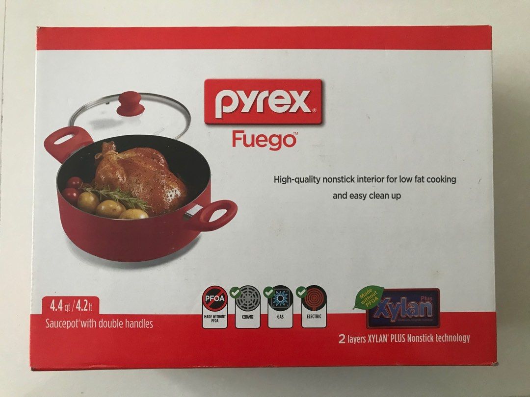 Pyrex Fuego 4.2 Litre Sauceport with double handle, Furniture & Home ...