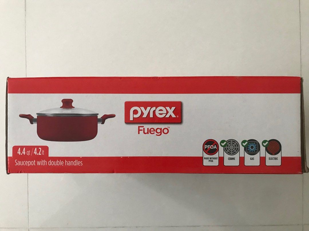 Pyrex Fuego 4.2 Litre Sauceport with double handle, Furniture & Home ...