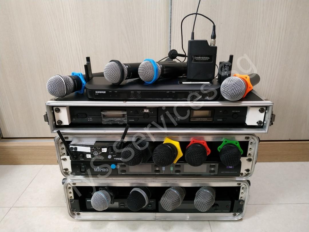 *Rental* Professional Wireless Handheld or Headset Microphones (Shure SLX2 SLXD24 BLX288, Mipro ...