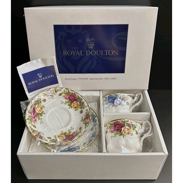 Royal Albert Moonlight Rose & Old Country Roses Cup Set in Gift Box ...