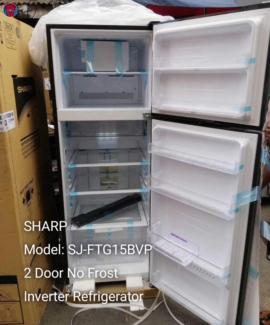 SHARP 2 Door No Frost Inverter Refrigerator Model: SJ-FTG15BVP, TV ...