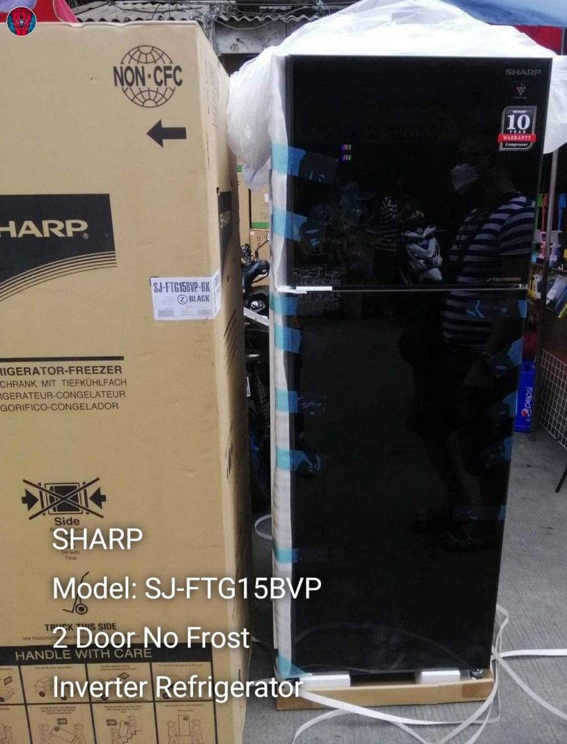 SHARP 2 Door No Frost Inverter Refrigerator Model: SJ-FTG15BVP, TV ...