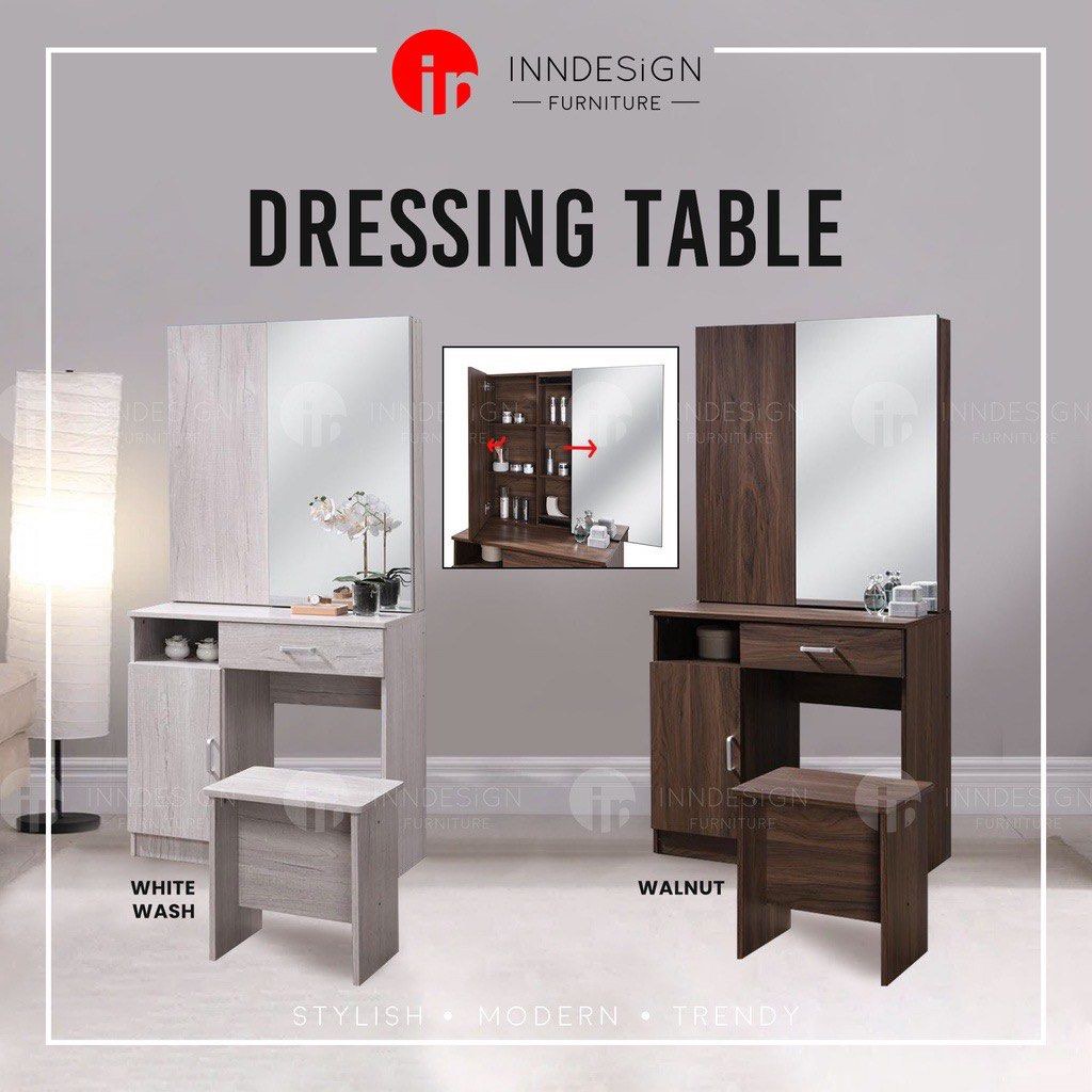 Sliding Dressing Table With Chair, Furniture & Home Living, Furniture ...