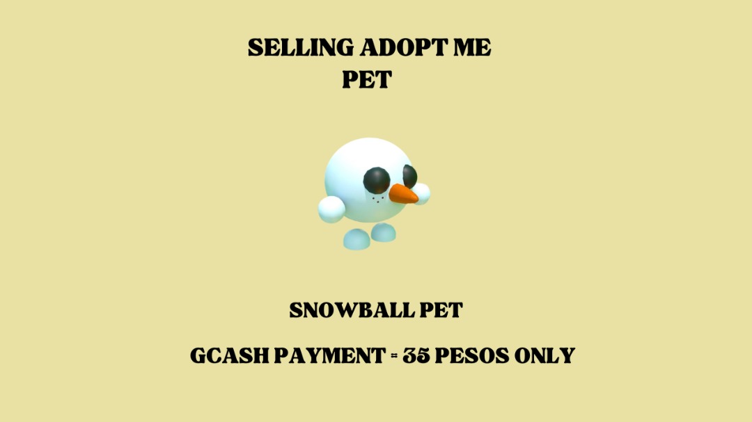 SNOWBALL PET ADOPT ME, Video Gaming, Gaming Accessories, In-Game ...