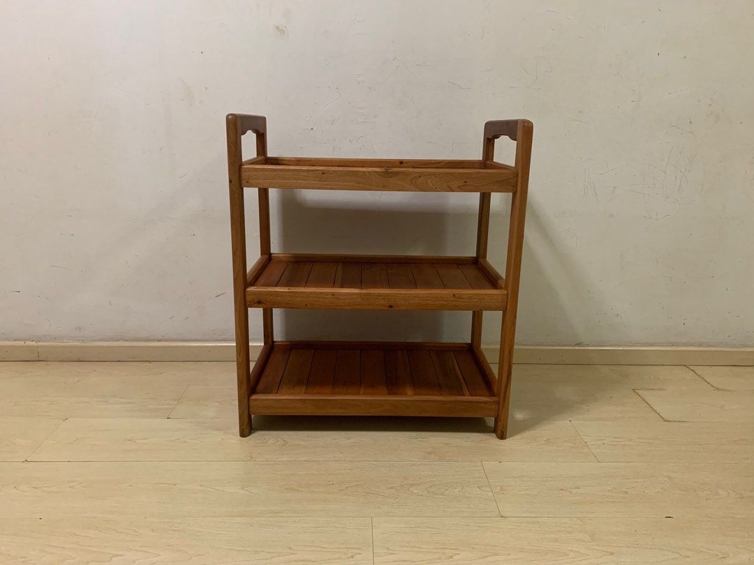 Solid 3 tier Wooden Rack, Furniture & Home Living, Furniture, Shelves ...