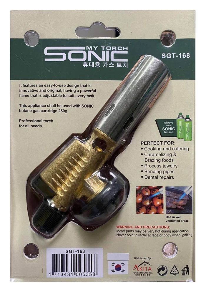 Sonic SGT-168 All Metal Gas Torch (Butane Powered), Commercial ...