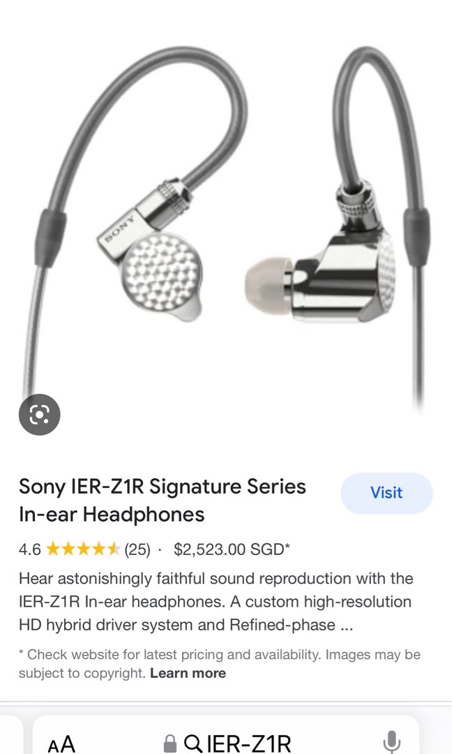 Sony IER Z1R earphone, Audio, Earphones on Carousell