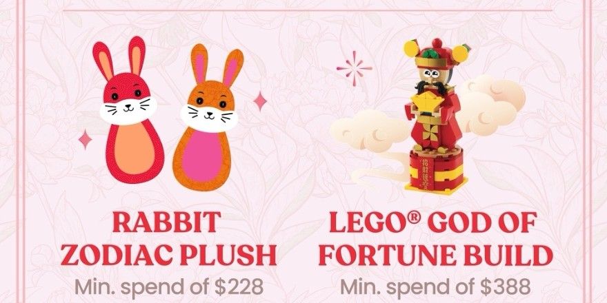 SUNTEC CITY rabbit zodiac Chinese New year cny plush red / lego god of ...