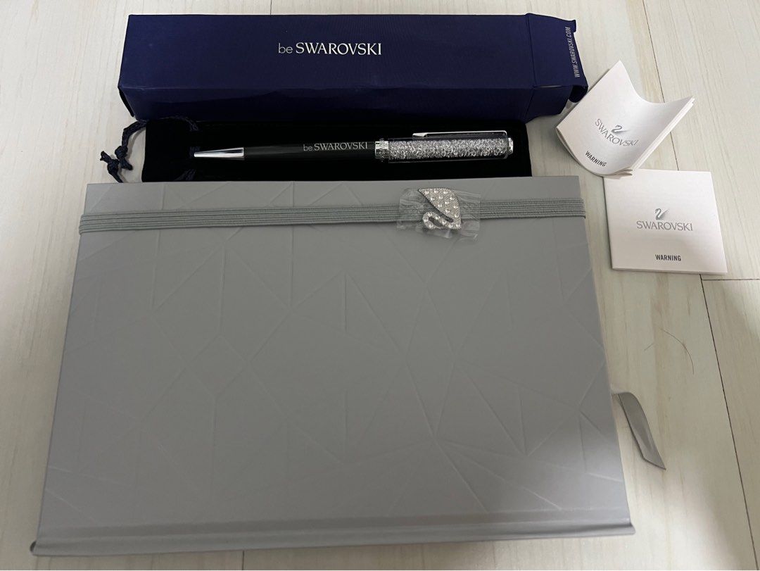Swarovski pen and notebook, Luxury, Accessories on Carousell