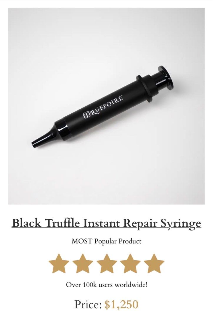 Truffoire Black Truffle Instant Repair Syringe, Beauty & Personal Care ...