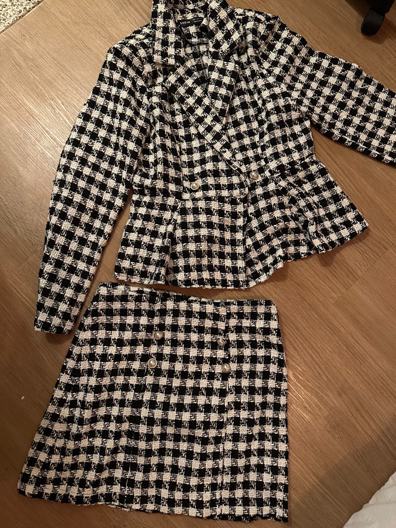 Tweed Set - Peplum Tweed Coat and Skirt, Women's Fashion, Dresses ...