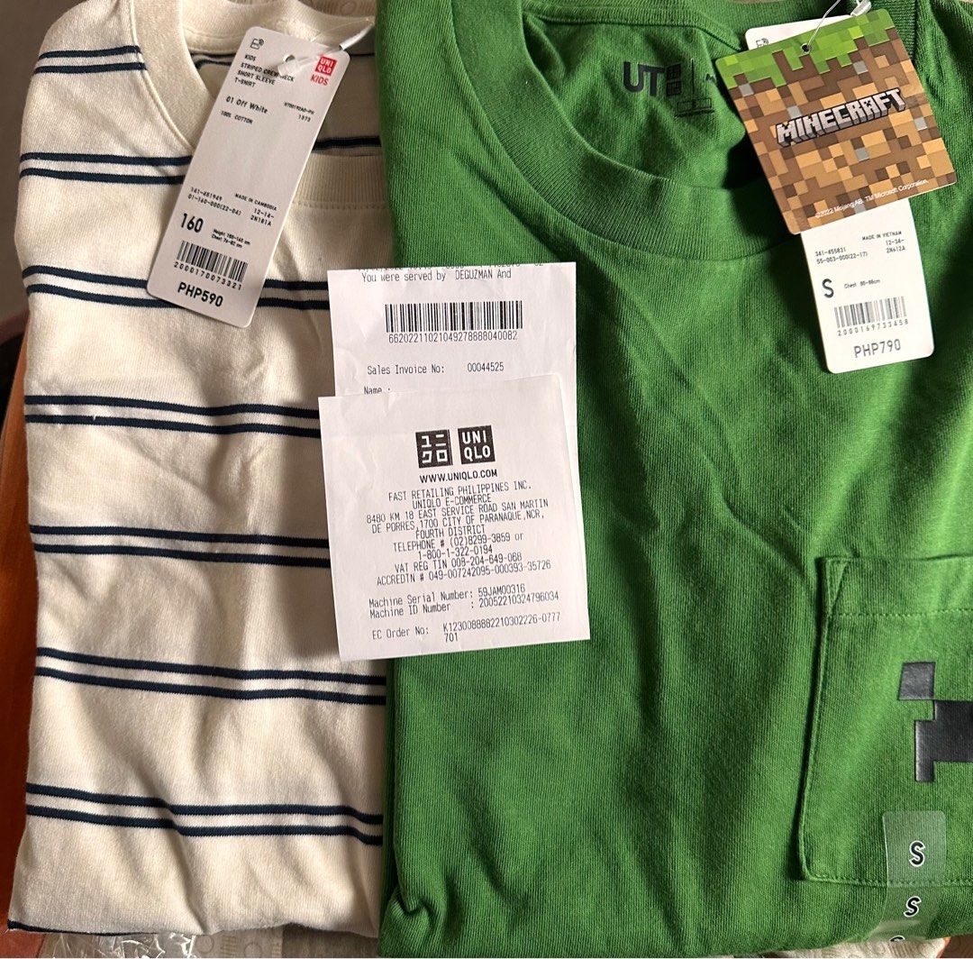 UNIQLO Minecraft Shirt, Men's Fashion, Tops & Sets, Tshirts & Polo ...