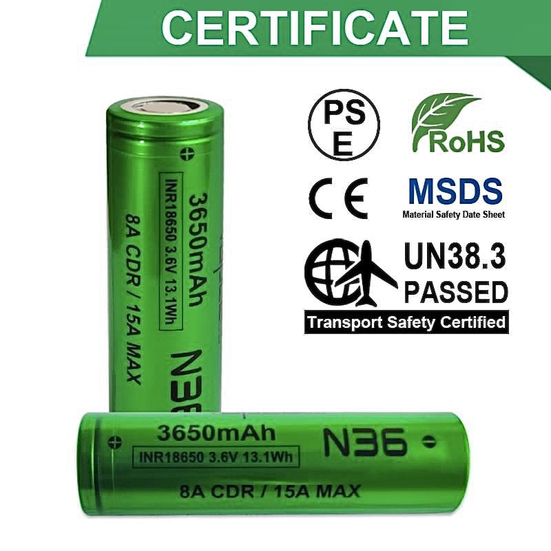 Vapcell N36 18650 3650mah 20A High drain 3.7V Li-ion Rechargeable ...