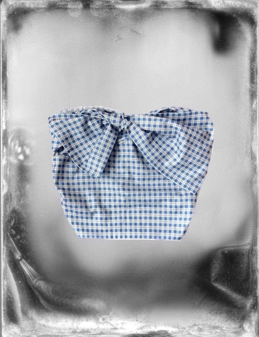 Vintage checkered tube top, Women's Fashion, Tops, Other Tops on Carousell