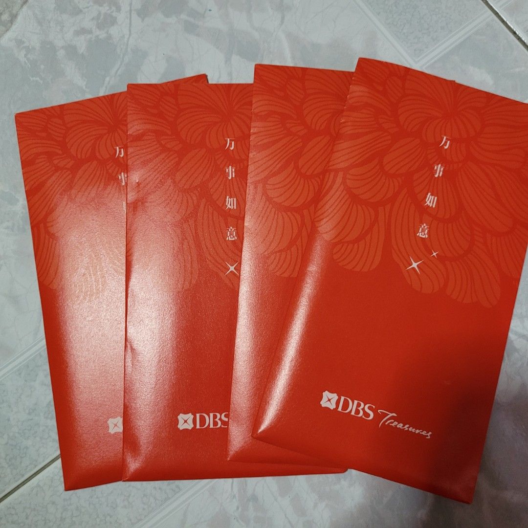 32 pieces of DBS TREASURES premium embossed ang pow Red packet for cny ...