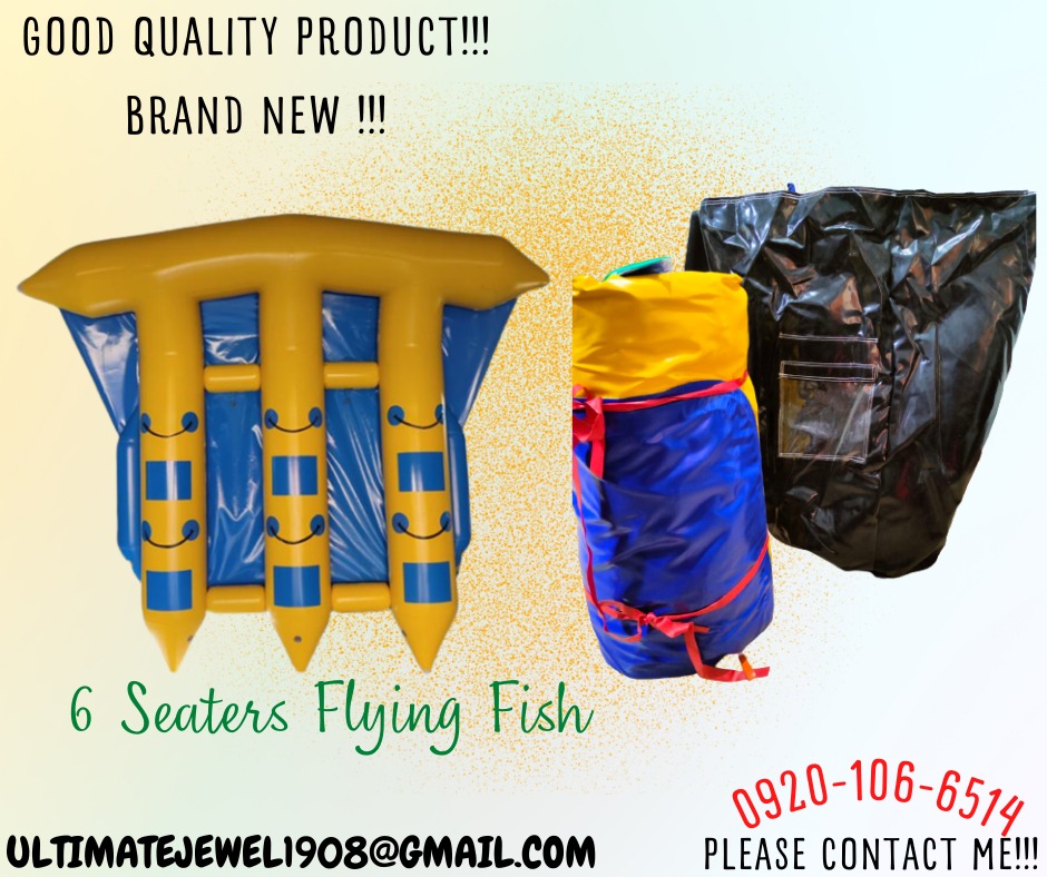 6 SEATER INFLATABLE FLYING FISH - WITH FREE PATCHES AND AIR PUMP - WE ...