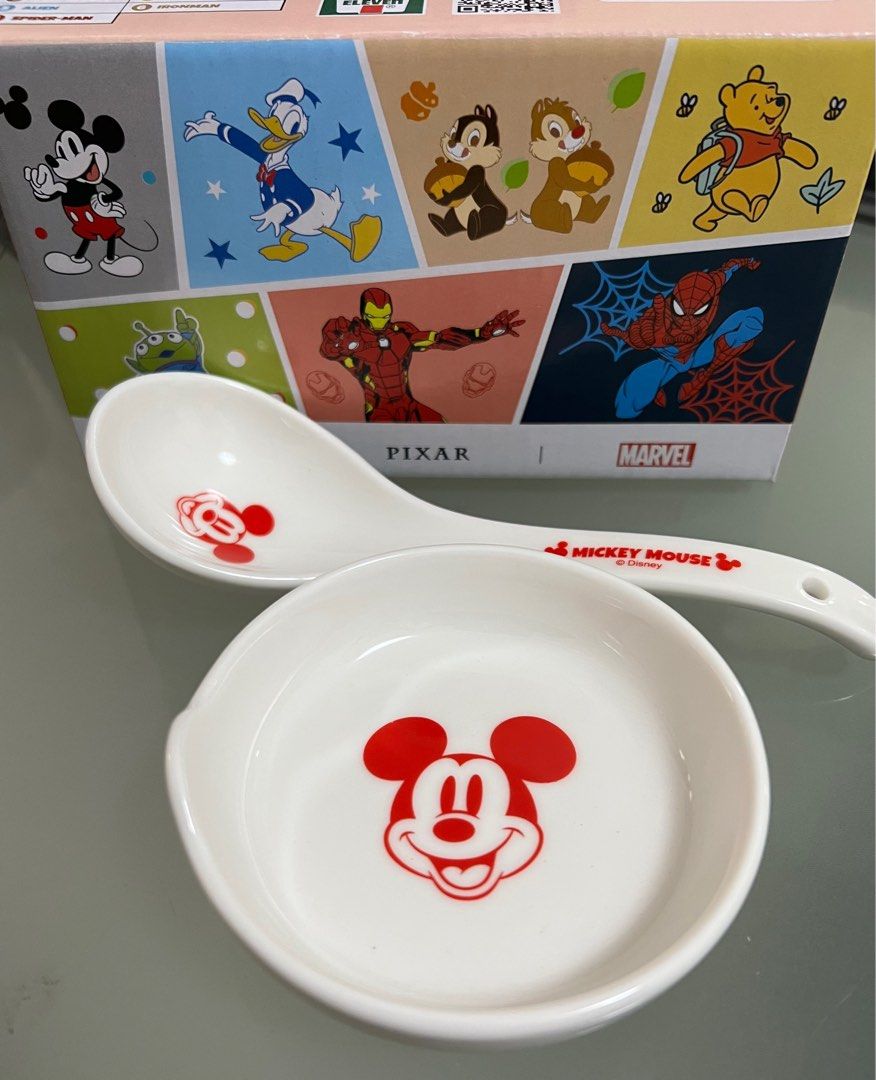 7-11 Disney Mickey Mouse Spoon and Small Sauce Plate, Furniture & Home ...
