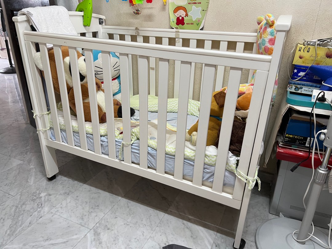 Adjustable baby cot, Babies & Kids, Baby Nursery & Kids Furniture, Cots ...